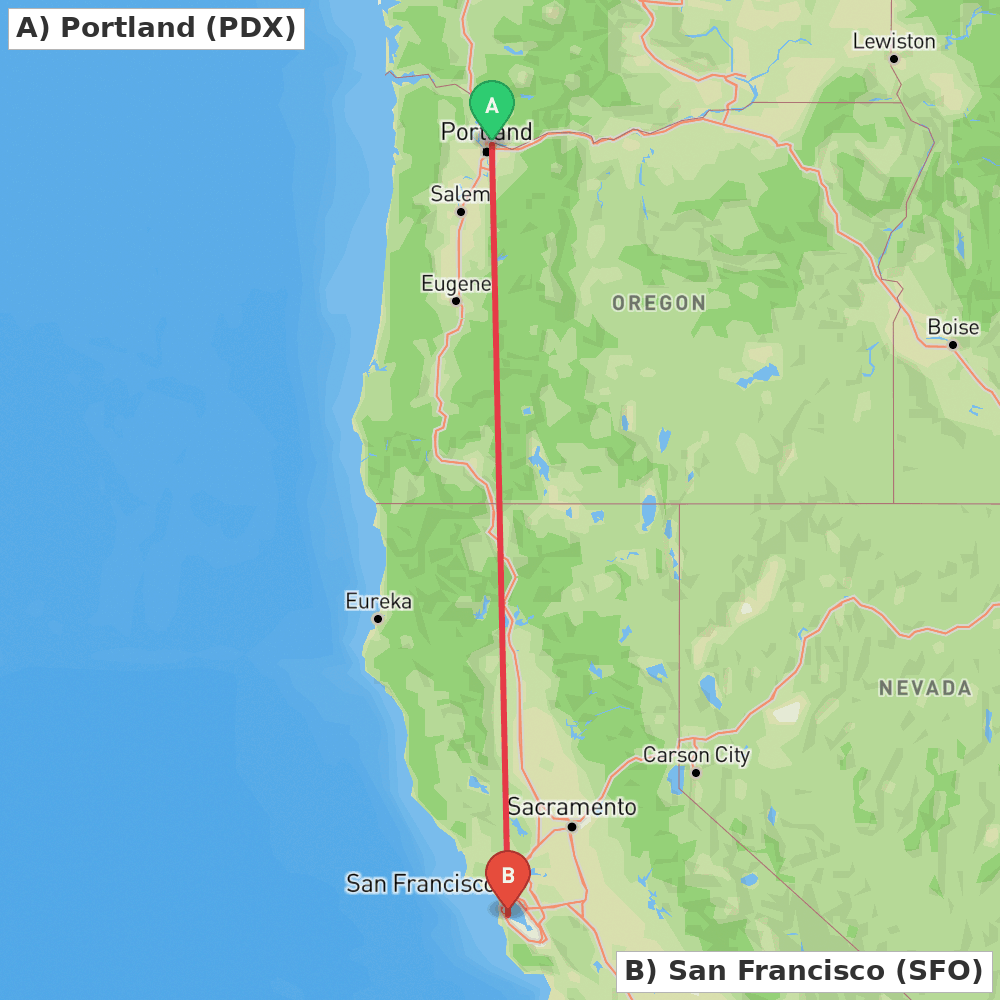 Portland to San Francisco Flights (PDX-SFO) - AirportRoutes